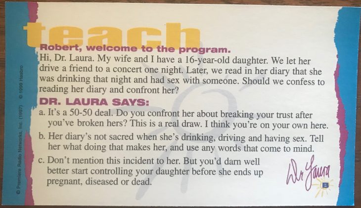 Review: the Dr. Laura game | Idle Remorse